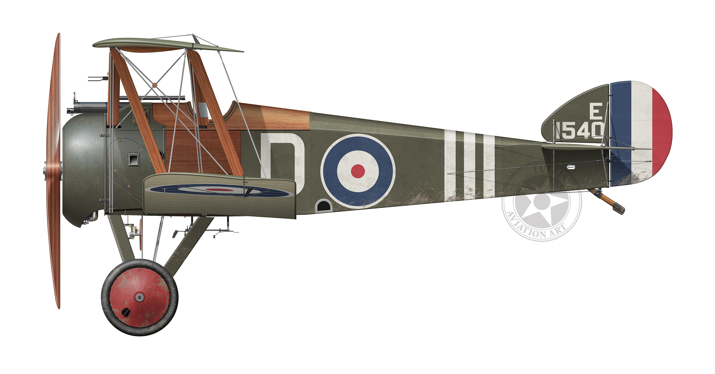 Sopwith Camel F.1, E 1540, No. 70 Squadron RFC - Tullis Aviation Art Ltd.