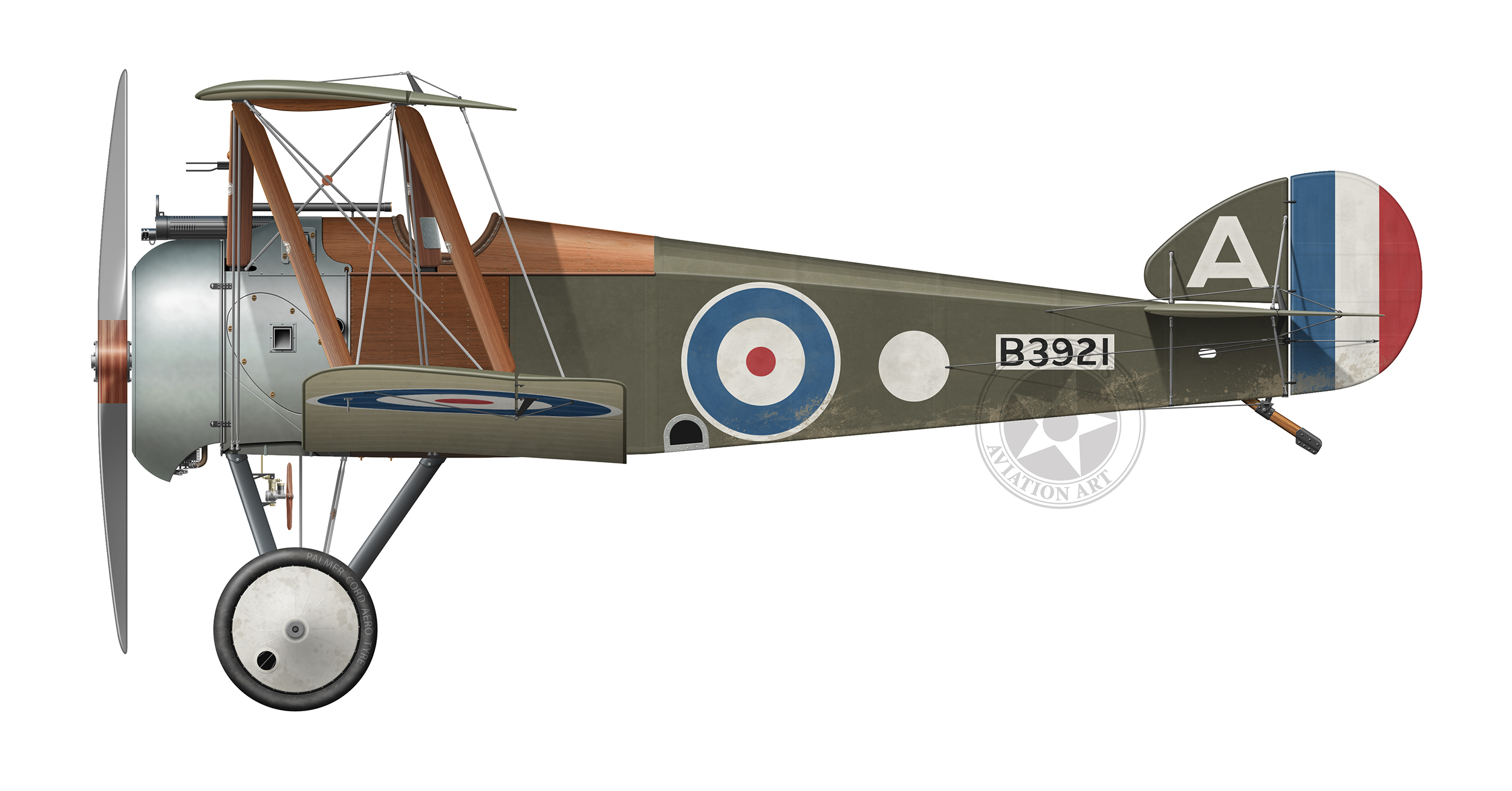 Sopwith Camel F.1 B3921 8 Sqn. RNAS - Tullis Aviation Art Ltd.